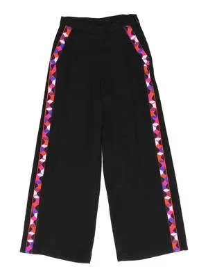 Emilio Pucci Black Trousers With Geometric Print Trim - Red