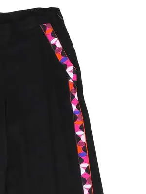 Emilio Pucci Black Trousers With Geometric Print Trim