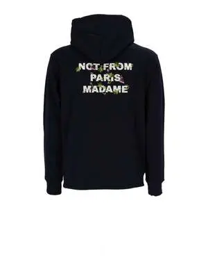 DR�LE DE MONSIEUR Dr Le De Monsieur Navy Vine Embroidered Slogan Hoodie