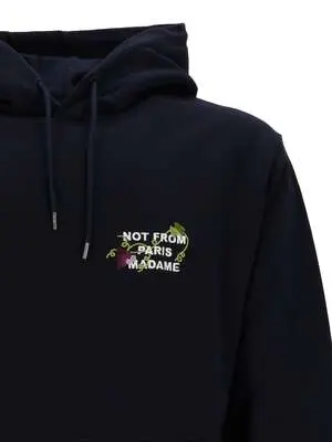 DR�LE DE MONSIEUR Dr Le De Monsieur Navy Vine Embroidered Slogan Hoodie