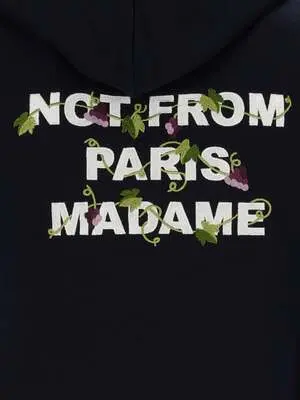 DR�LE DE MONSIEUR Dr Le De Monsieur Navy Vine Embroidered Slogan Hoodie