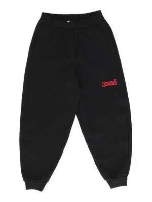 Marni Mp263u Black Joggers With Logo - Red