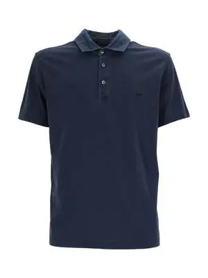 FAY Polo Jersey Frosted Embroidery - Blu