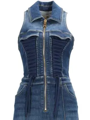 Elisabetta Franchi Sleeveless Denim Jumpsuit