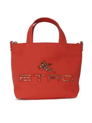 Etro Canvas Bag With Logo - Red
