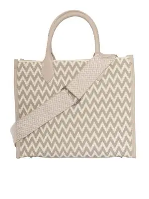 LANVIN Shopper Bag In Cotton And Leather