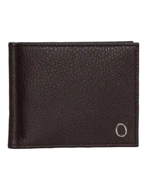 CLAUDIO ORCIANI Textured Leather Wallet With Silver-finish Clip - Red