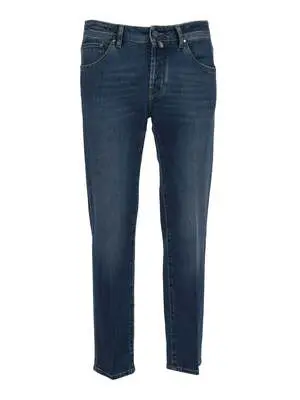 Jacob Cohen Pant5 Pkt Cropped Slim Fit Scott - Blu