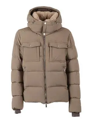 MOORER Alarick Down Jacket With Fur-lined Hood - Red