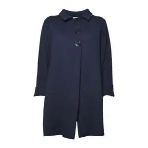 CHARLOTT Navy Button-detailed Coat - Blu