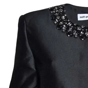 SELF-PORTRAIT Embellished Collar Cropped Jacket