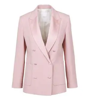 CRUNA Double-breasted Blazer With Shawl Lapel - Dust