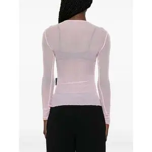 MARINE SERRE Moon Print Sheer Long Sleeve Top