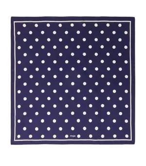 Maje Silk Polka-dot Scarf - Blue