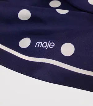 Maje Silk Polka-dot Scarf