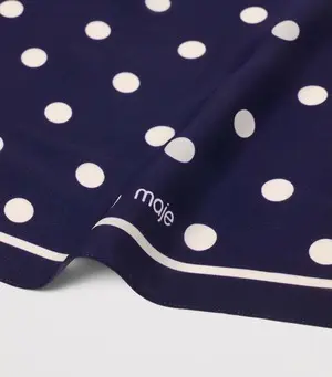 Maje Silk Polka-dot Scarf