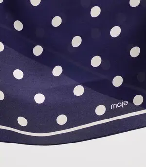 Maje Silk Polka-dot Scarf