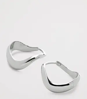 Monica Vinader Small Sterling Swirl Hoop Earrings