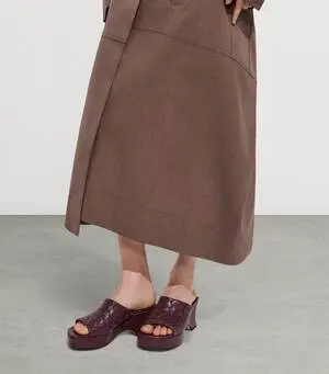 Bottega Veneta Lambskin Intrecciato Wedge Mules