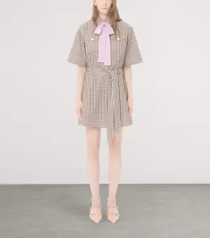 Valentino Garavani Cotton Check Mini Dress