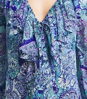 Rixo Gracye Printed Silk Midi Dress