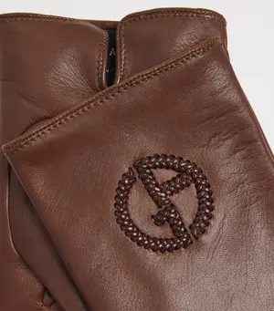 Giorgio Armani Lambskin Ga Logo Gloves