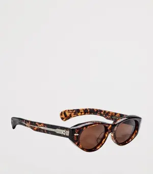 JACQUES MARIE MAGE Tortoiseshell Oval Sunglasses