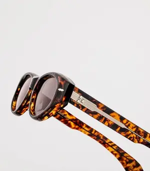 JACQUES MARIE MAGE Tortoiseshell Oval Sunglasses