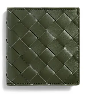 Bottega Veneta Slim Leather Intrecciato Bifold Wallet - Green