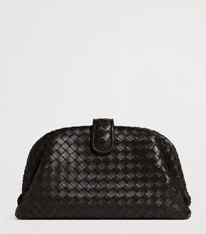 Bottega Veneta Small Leather Lauren 1980 Clutch Bag - Brown