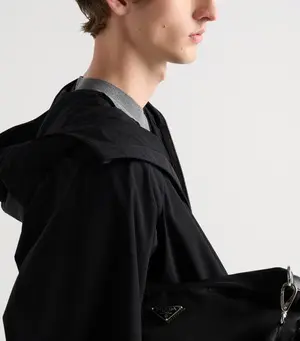 Prada Re-nylon Hooded Jacket With Tonal Logo