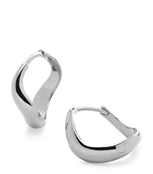 Monica Vinader Small Sterling Swirl Hoop Earrings - Silver