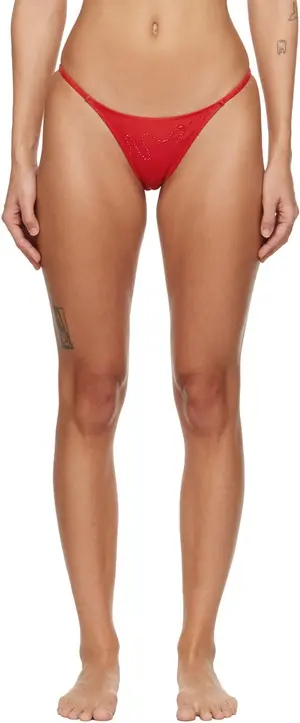 Paloma Wool Bead-embellished Bikini Bottoms - Red