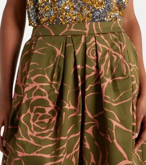 Dries Van Noten Floral Cotton Midi Skirt