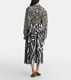Dries Van Noten Printed Cotton Midi Skirt