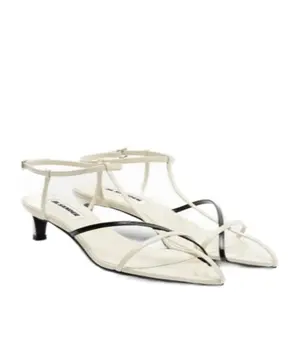 JIL SANDER Leather Sandals - White