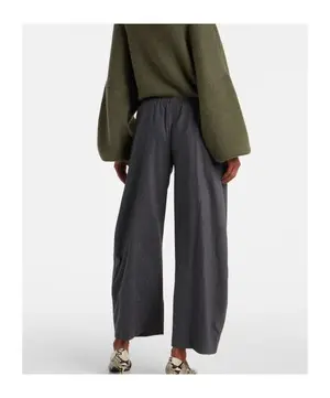 Khaite Clover Mid-rise Wool Barrel-leg Pants