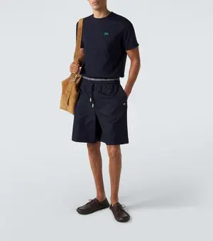 Loewe Logo Embroidered Cotton T-shirt - Blue