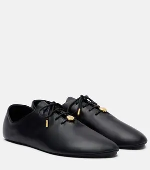 Loewe Leather Lace-up Sneakers - Black