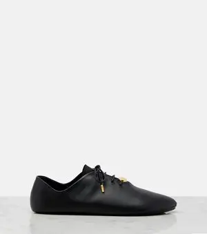 Loewe Leather Lace-up Sneakers - Black