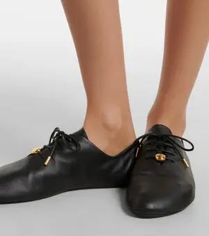 Loewe Leather Lace-up Sneakers - Black