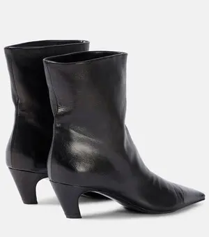 Khaite Arizona Leather Ankle Boots - Black