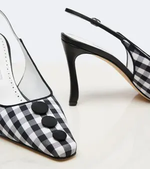 Manolo Blahnik Alexa Checked Slingback Pumps