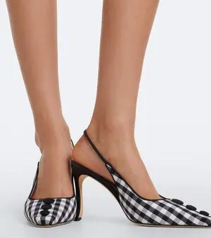 Manolo Blahnik Alexa Checked Slingback Pumps
