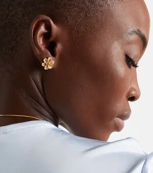 Yvonne Léon Daisy Earrings With Sapphires And Diamonds In 9kt Yellow