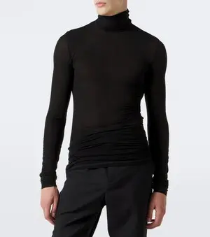 Saint Laurent Jersey Turtleneck Top
