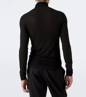 Saint Laurent Jersey Turtleneck Top