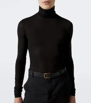 Saint Laurent Jersey Turtleneck Top