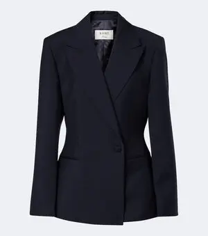 RÓHE Double-breasted Wool And Mohair Blazer - Blue
