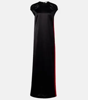 Loewe Silk-blend Satin Maxi Dress - Black